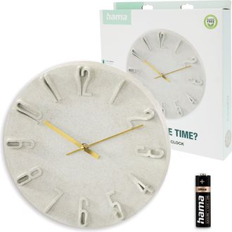 Hama Wanduhr Korfu beige 30cm 3D Ziffern 185880