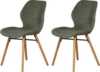 M&S Collection M&s - Lot de 2 chaises repas 46x53x84 cm en tissu vert fonc&eacute; - kristen