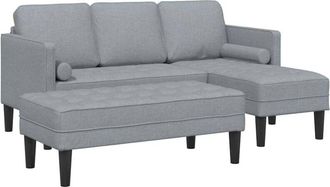 vidaXL Sofa Set 2 pcs Hellgrau 173 x 131 x 67 cm Stoff Vidaxl