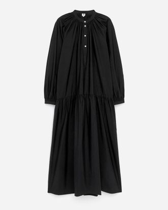 Arket Midikleid Aus Baumwolle -Schwarz