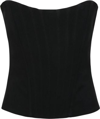 Raquel Diniz Elena Samtkorsett-Oberteil - - Tops - Damen - Schwarzk - S