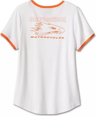 Harley-Davidson T-Shirt Damen T-Shirt Screamin Eagle Ringer Bar&Shield Frauen Kurzarm