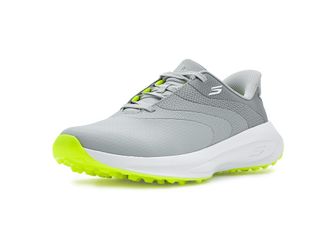 Skechers Go Golf Herren-Schn&uuml;rschuh mit Synthetik-Obermaterial, Grau/Wei&szlig;/Limette, 44 EU