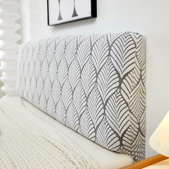 Generic Dehnbarer Kopfteil Bezug Staubschutz f&uuml;r Schlafzimmer Queen King Betten Bettkopfteil Bezug Staubschutzh&uuml;lle Grau 190-210 cm/75-82.6 Zoll