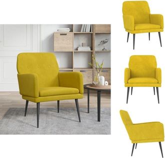 vidaXL Vidaxl - Sessel Gelb 62x79x79 cm Samt - Samtsessel - Gelber Sessel - Wohnzimmersessel - Bequemer Sessel - Lounge Chair