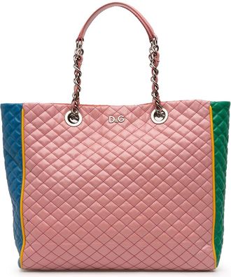 Dolce & Gabbana 2000-2010 Mulitcolor Quilted Lambskin Lily Glam tote bag - Mehrfarbig
