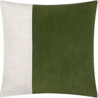 furn. Yard Morden Kissen aus weichem, gewaschenem Samt mit Polyesterfüllung - Olivgrün - 50 x 50 cm