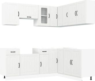 vidaXL 11-tlg. K&uuml;chenschrank-Set Kalmar Wei&szlig; Holzwerkstoff Vidaxl