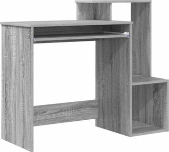 vidaXL Vidaxl - Tisch mit Regal Graues Sonoma 106 x 40 x 88,5 cm Holzwerkstoff