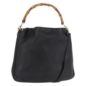 Gucci Pre-owned Sac Bandouli&egrave;re Bambou - Femme - Pre-owned - Noir - Taille: ONE Size