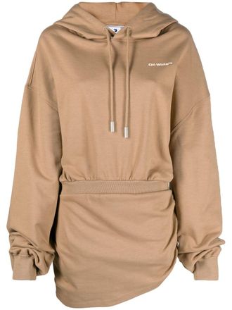 Off-white robe-sweat For All &agrave; capuche - Marron