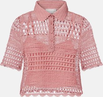 Zimmermann Top Wanderlust en coton crochet&eacute; m&eacute;lang&eacute;