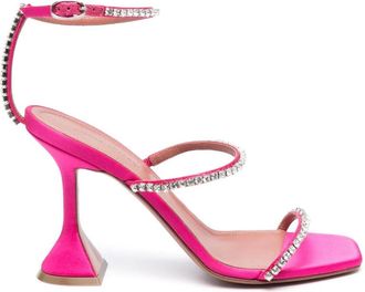 Amina Muaddi Sandalen - Sandals Fuchsia - Gr. 38,5 (EU) - in Gold - f&uuml;r Damen
