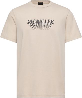 Moncler Moncler Logo Cotton Jersey T-shirt, Men, Beige, Size: 3xl