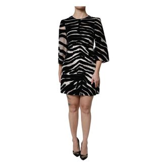 Dolce & Gabbana Robe Mini Trap&egrave;ze Fourreau A-ligne - Femme - Robes - Noir - Taille: 38 FR