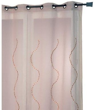 HOME MAISON Homemaison HM698853962 Vorhang/Schleier, Bestickt mit Linien, 140 x 240 cm, Taupe