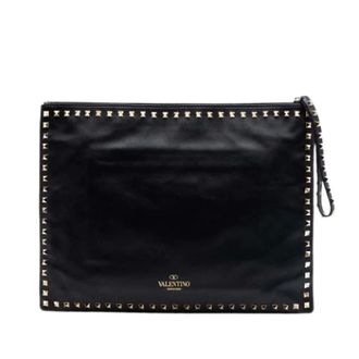 Valentino Pre-owned Sac bandouli&egrave;re clout&eacute; en cuir - Femme - Pre-owned - Noir - Taille: ONE Size