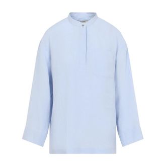 Max Mara Femme, Blouses et Chemises, Bleu, Taille: 38 FR Chemise Smmcantico en Pur Lin