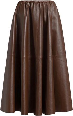 Alberta Ferretti Gonna in pelle - Femme - Jupes - Brun - Taille: 36 FR