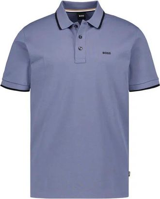 HUGO BOSS Herren Polo-Shirts blau Baumwoll-Piqu&eacute;
