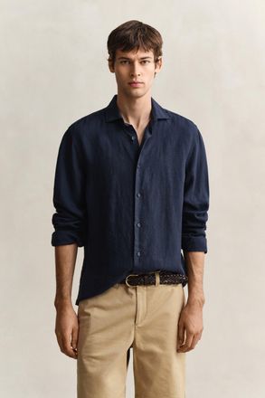 GANT Herren Leinenhemd (XXXL) EVENING Blau