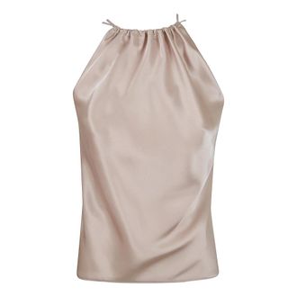 Pinko &Auml;rmelloses Top mit Raffungen am Ausschnitt - - Tops - Damen - Rosa - L