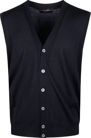 FILIPPO DE LAURENTIIS Gilet Base Bottoni Memoris F16 - Homme - Pulls - Bleu - Taille: M