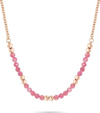 s.Oliver Necklace - Elegante Halskette aus poliertem Edelstahl - IP Ros&eacute;gold - Ankerkette 47 cm - wasserfest & hautfreundlich