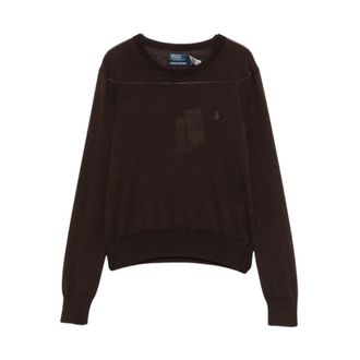 Polo Ralph Lauren Pulls &agrave; col rond - Femme - Pulls - Brun - Taille: 40 FR