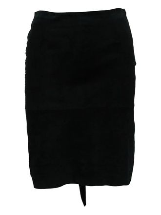 BA&SH jupe asym&eacute;trique &agrave; design torsad&eacute; - Noir