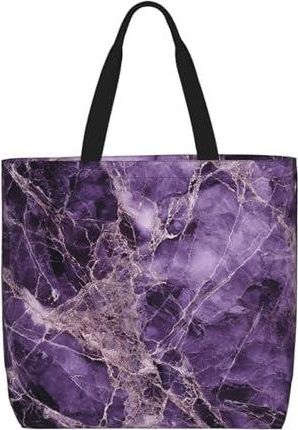 Generic Violet Marbr&eacute; Sac Fourre Tout Grand Sacs De Courses D&eacute;contract&eacute; Sac Cabas Pour Voyage Shopping Universit&eacute;