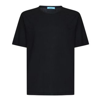 Drumohr Schwarzes Crewneck Tee f&uuml;r M&auml;nner - - Tops - Herren - Schwarzk - M