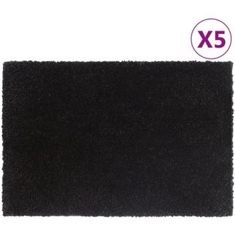 vidaXL Tapis de porte 5 pcs noir 40x60 cm fibre de coco touffet&eacute; vidaXL