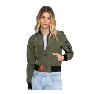 Bombers Original Femme, Vestes, Vert, Taille: 38 FR Bomber Jacket