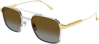 Cartier CT0610S003 Rectangle Bar Sunglasses - Silver
