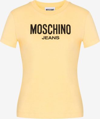 Moschino T-shirt en jersey de coton imprim&eacute; - Jaune