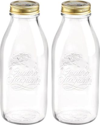 Bormioli Rocco Bormioli Bocal HERMETIQUE 1L &Oslash;101MM/H226MM Quattro STAGIONI (Lot de 2)