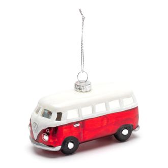 Volkswagen 3B2087790A287 Weihnachtsbaumanh&auml;nger VW T1 Bulli Weihnachtsbaumkugel Christbaumschmuck Weihnachten, rot/wei&szlig;