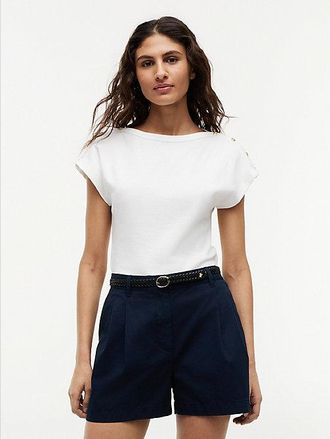 Tommy Hilfiger T-shirt col bateau &agrave; boutons dor&eacute;s
