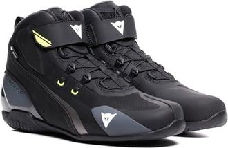Dainese Homme Herian D-WP Shoes Chaussures de Moto &eacute;tanches, Black White Yellow Fluo, 43 EU