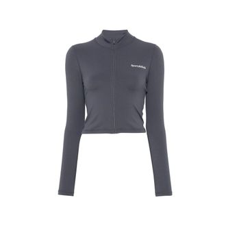Sporty & Rich Logo-print Zip-up Sweater