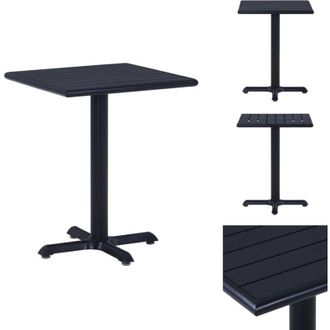 vidaXL Gartentisch Schwarz 60x60x75 cm - Gartentisch - Esstisch Outdoor - Tisch Schwarz - Balkonm&ouml;bel - Terrassenm&ouml;bel