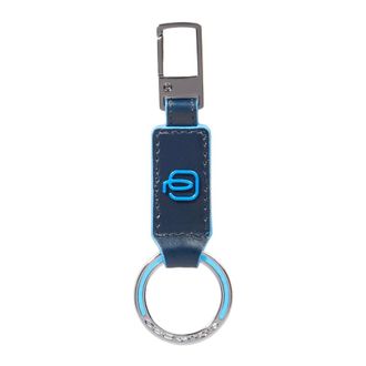 Piquadro Porte-cl&eacute;s mousqueton en cuir - unisex - Accessoires - Bleu - Taille: ONE Size