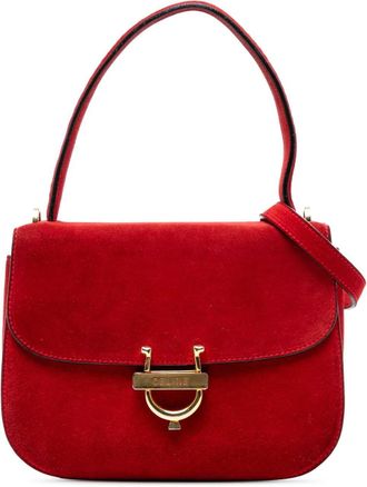 Celine Hobo Bags - Suede Horseshoe Satchel - Gr. unisize - in Rot - für Damen