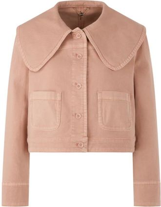 Marc Cain Denimjacke mit Oversized-Kragen - - Jackets - Damen - Beige - XL