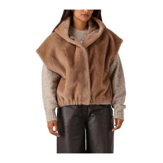Arma Femme, Vestes, Brun, Taille: 44 FR Vestes en Fausse Fourrure Chic