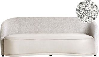 Beliani Beliani - Sofa Hellbeige Stoff 3-Sitzer Gebogene Form Modernes Design Zwei Stoffe Couch Wohnzimmer