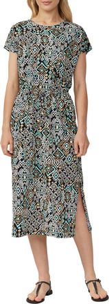 s.Oliver Midikleid aus Baumwollstretch mit Taillenzug