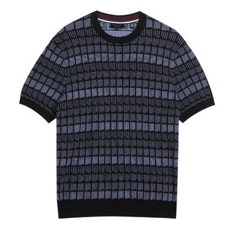 Ted Baker Srevel Regular Jacquard Schwarzes T-shirt