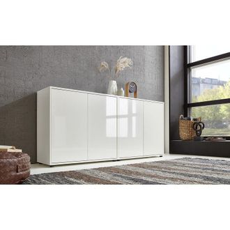 BMG M&ouml;bel BMG M&ouml;bel Sideboard &raquo;Mailand Set 2&laquo; (Kommode Anrichte Aktenschrank), mit wei&szlig; lackierten Hochglanzfronten und hochwertigen push-to-open Beschl&auml;gen